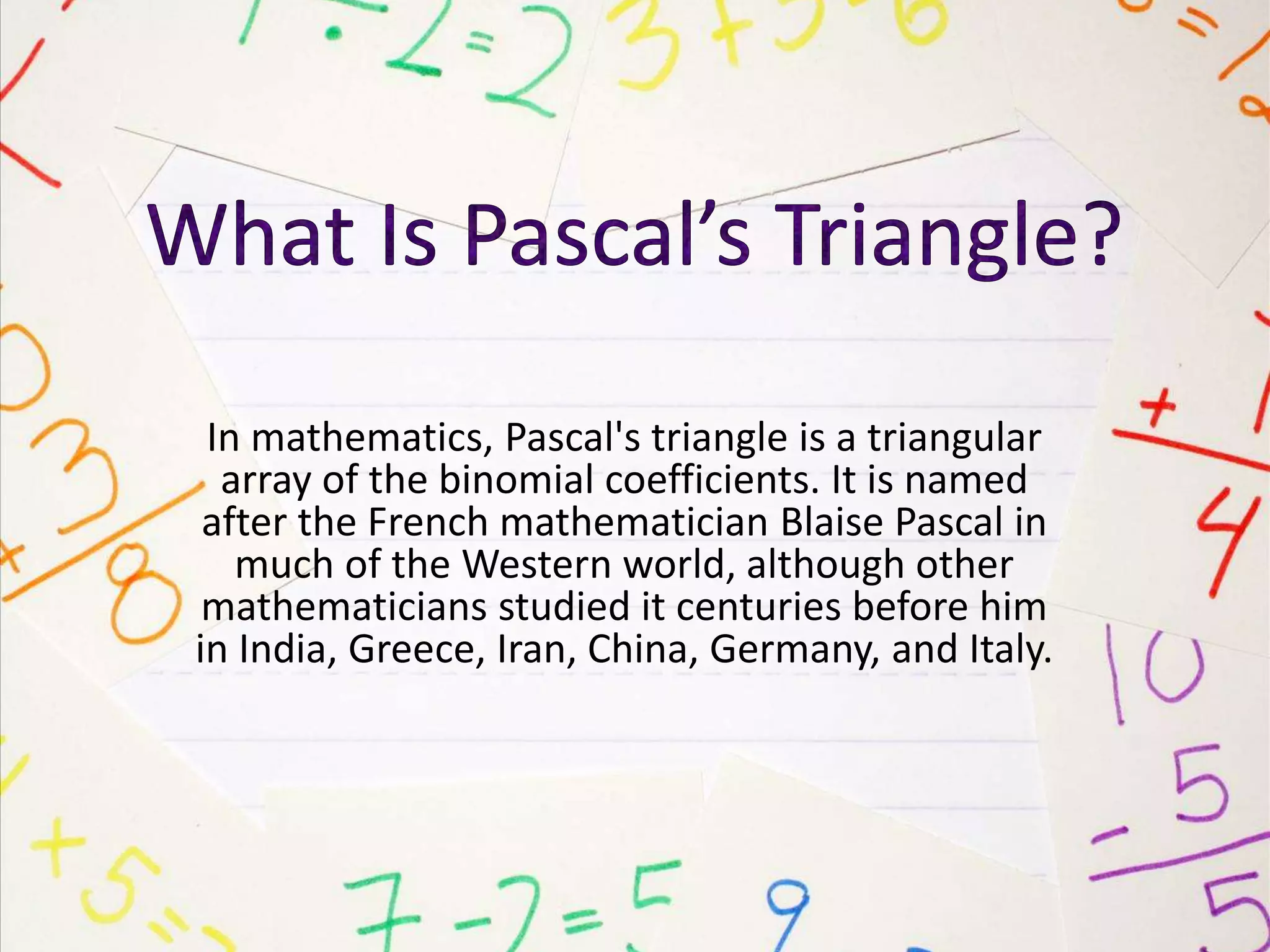 Pascal Triangle | PPTX