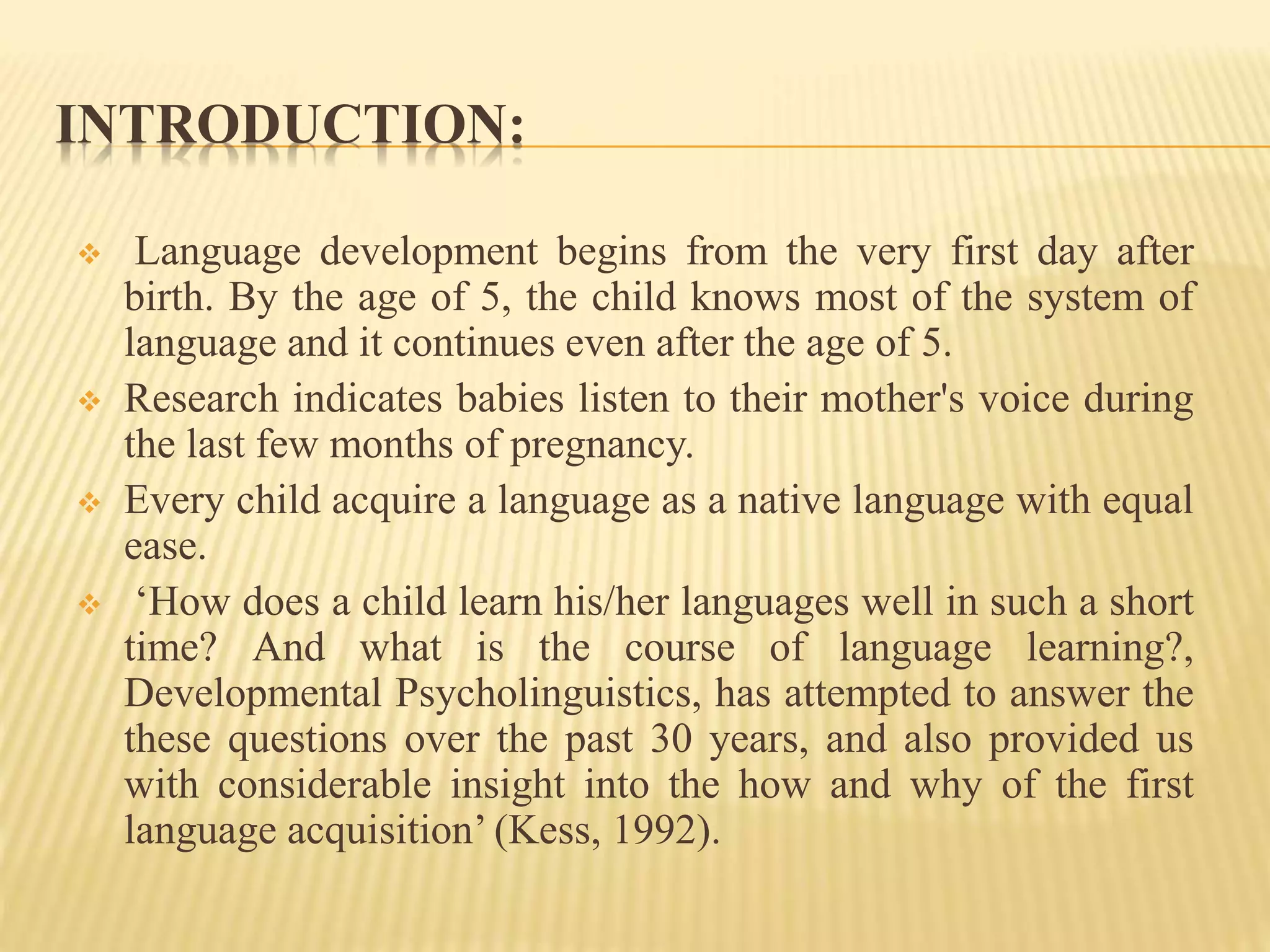 Stages of child language acquisition. | PPT