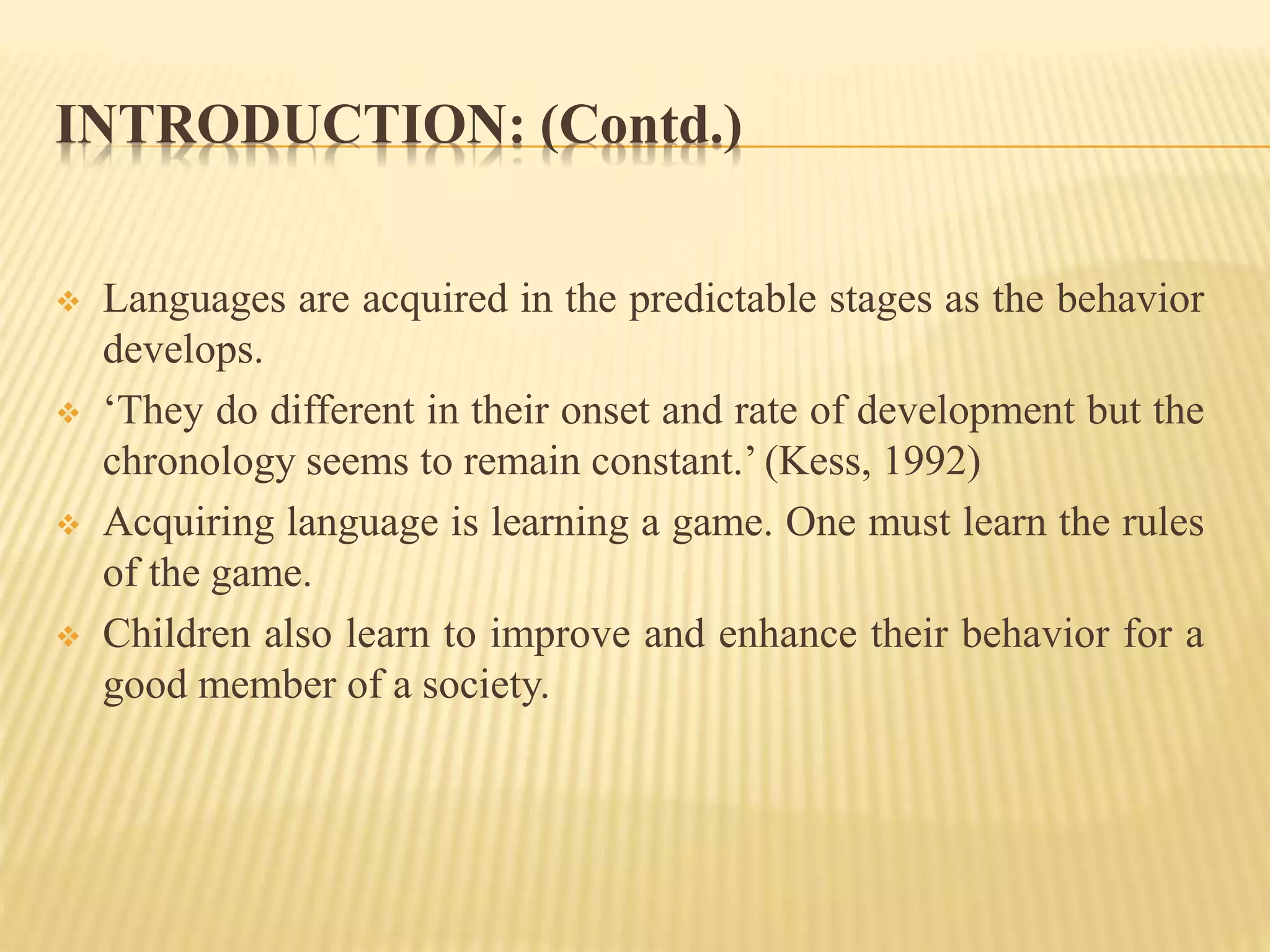 Stages of child language acquisition. | PPTX
