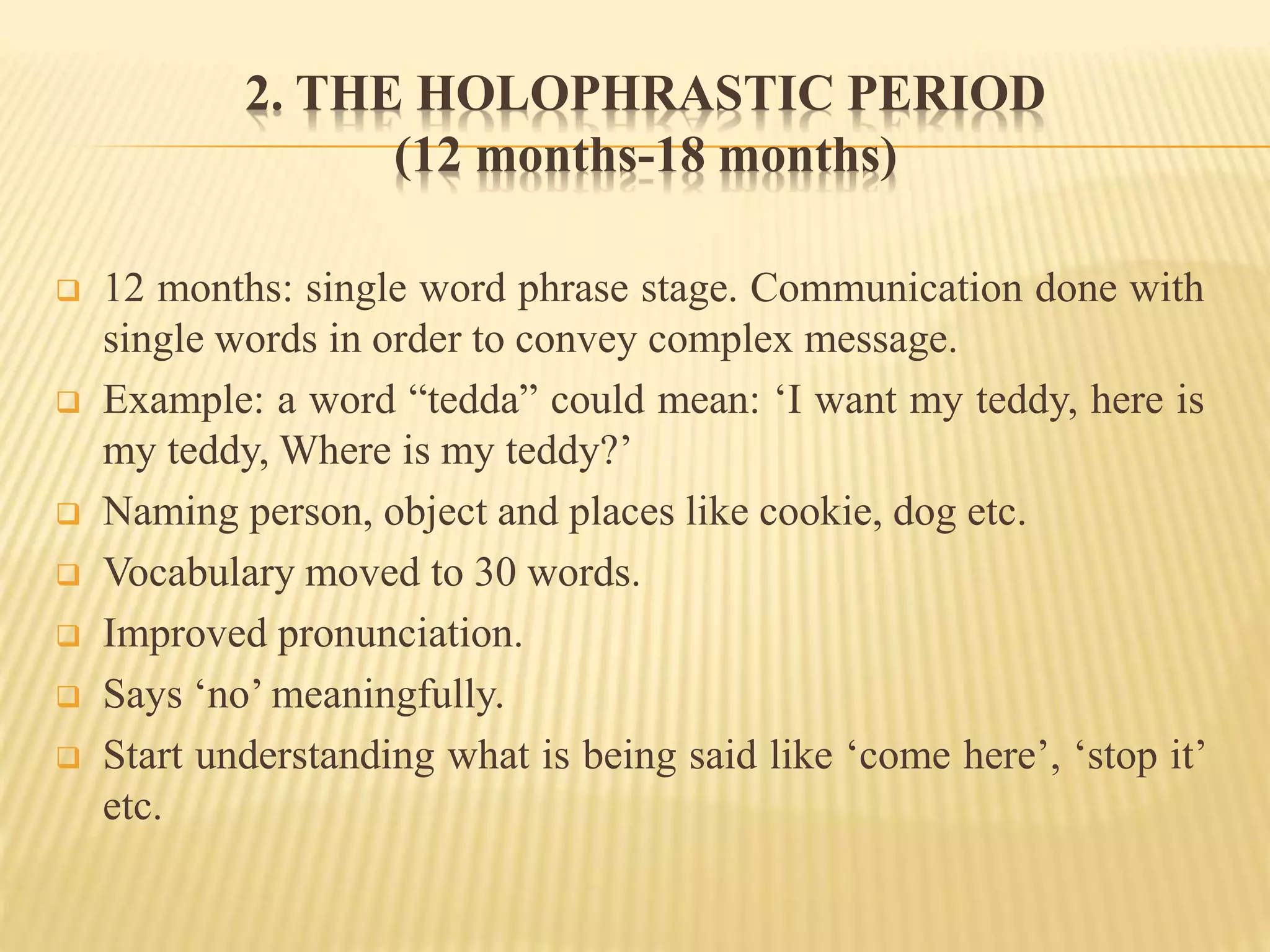 Stages of child language acquisition. | PPTX