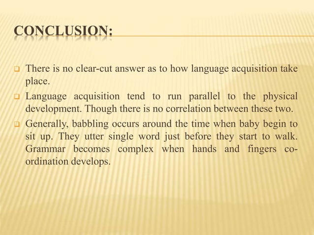 Stages of child language acquisition. | PPTX