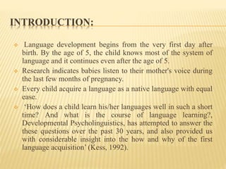 Stages of child language acquisition. | PPTX