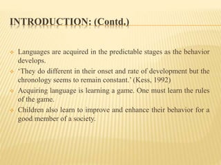 Stages of child language acquisition. | PPTX