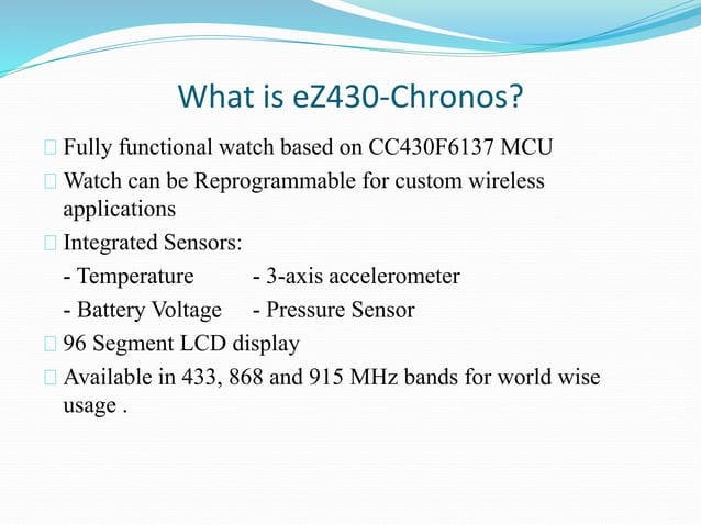 eZ430-Chronos Development Tool (watch) | PPT