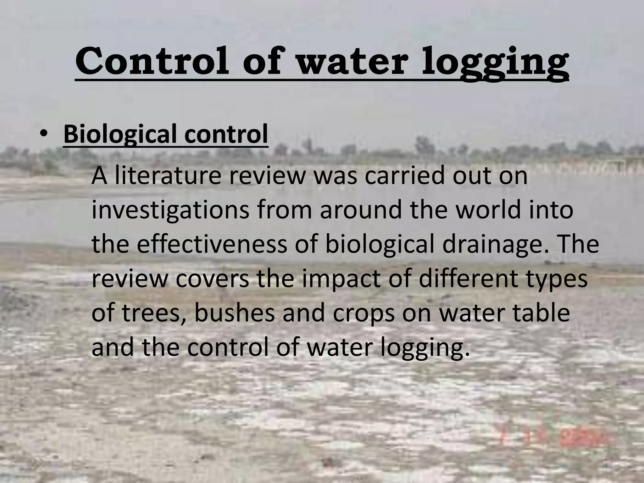 water logging and salinity in pakistan by Musadiq Rehmani | PPTX