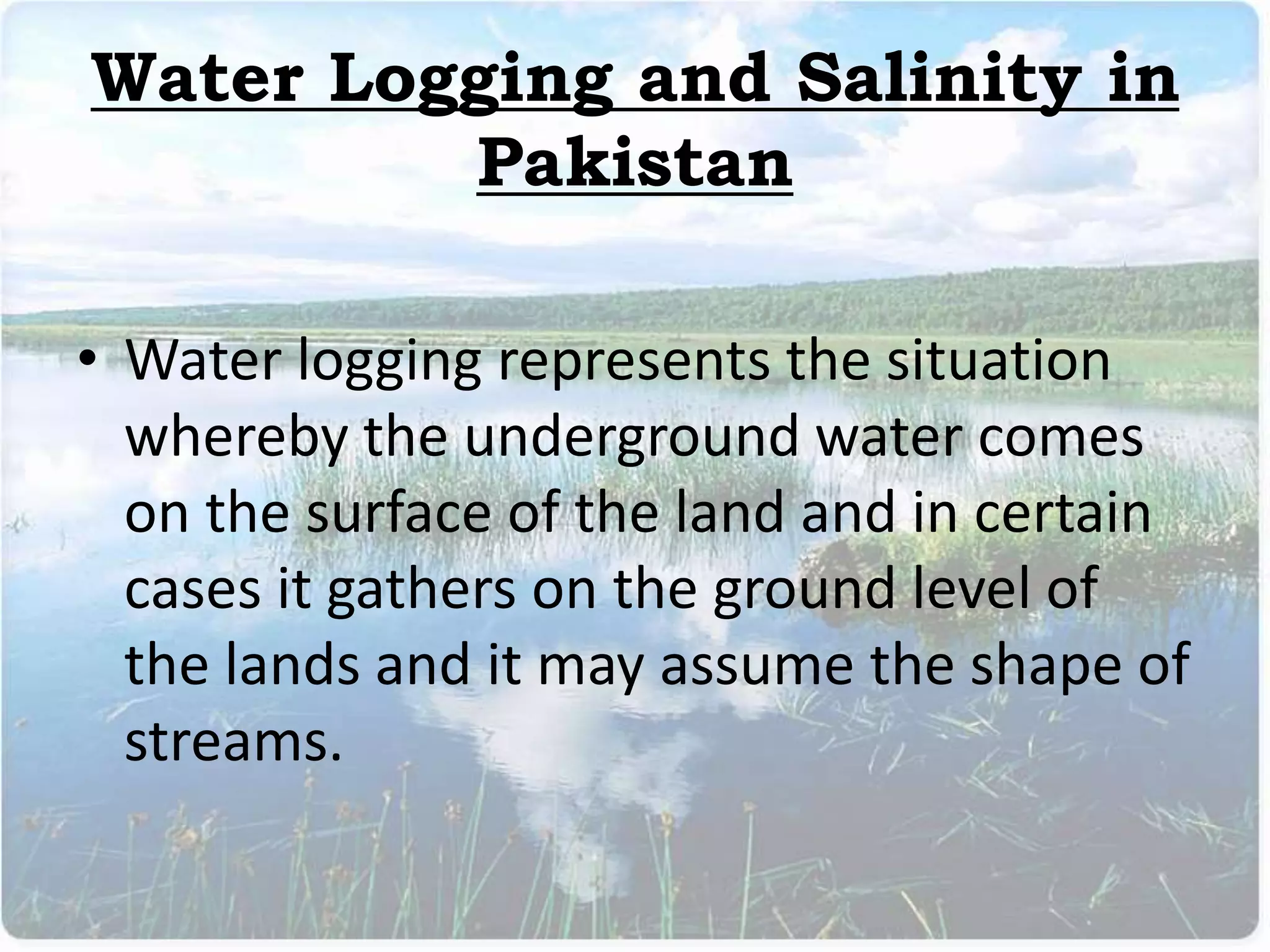 water logging and salinity in pakistan by Musadiq Rehmani | PPTX