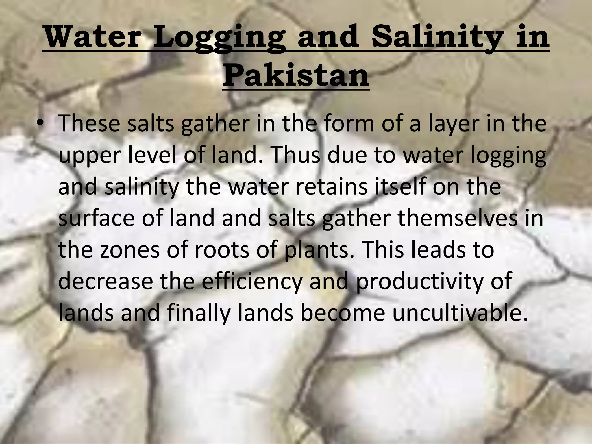 water logging and salinity in pakistan by Musadiq Rehmani | PPTX