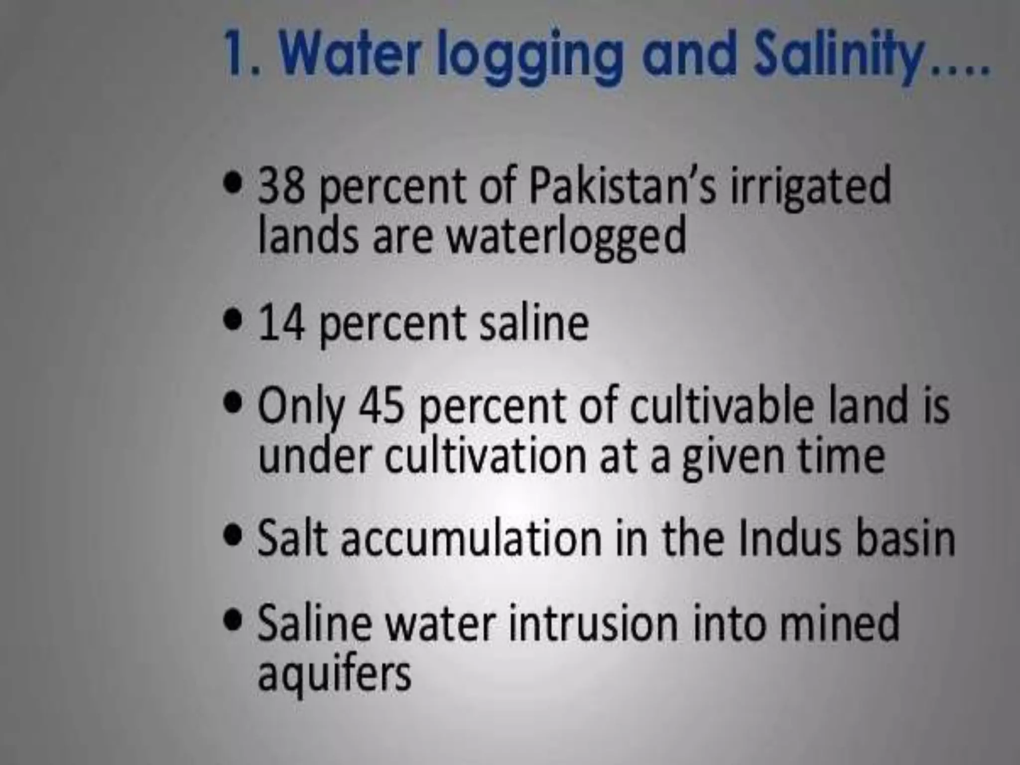 water logging and salinity in pakistan by Musadiq Rehmani | PPTX