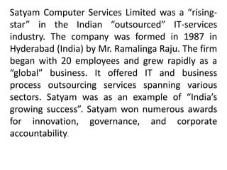 satyam scam | PPTX