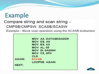 Subroutine & string in 8086 Microprocessor | PPTX