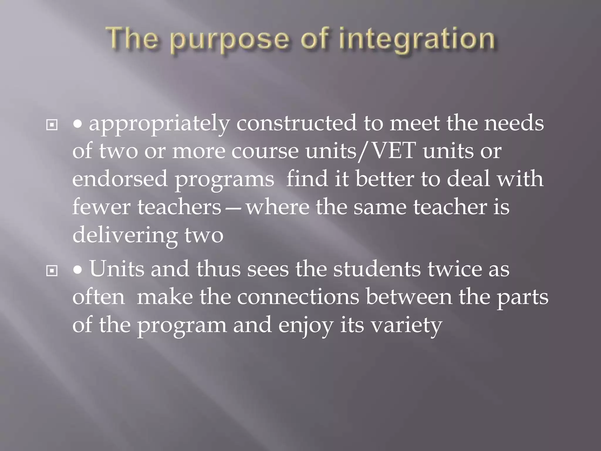 integrated curriculum | PPTX