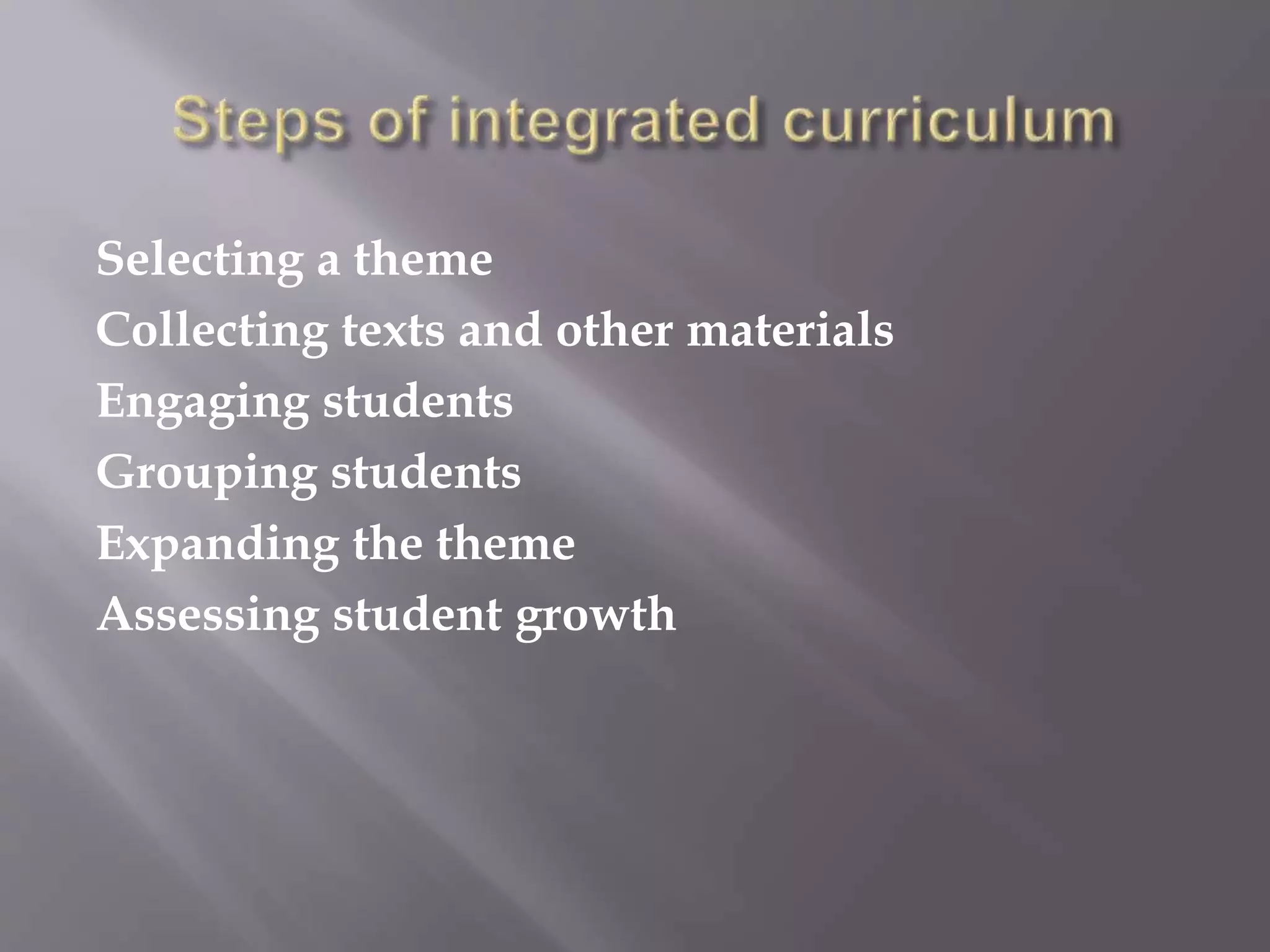 integrated curriculum | PPTX