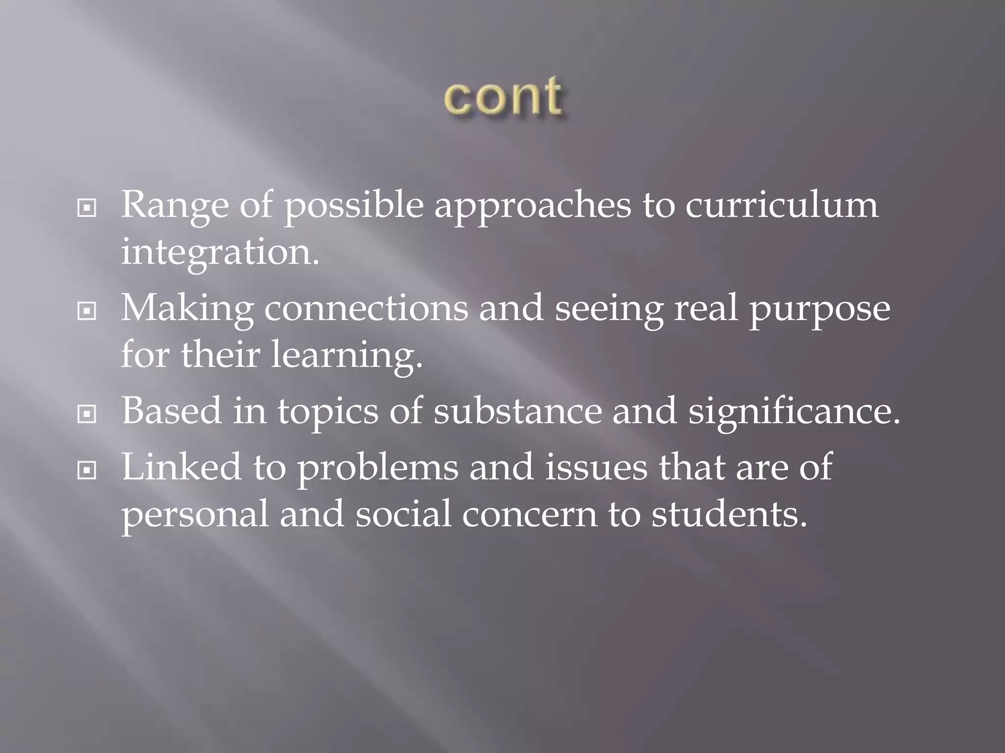 integrated curriculum | PPTX