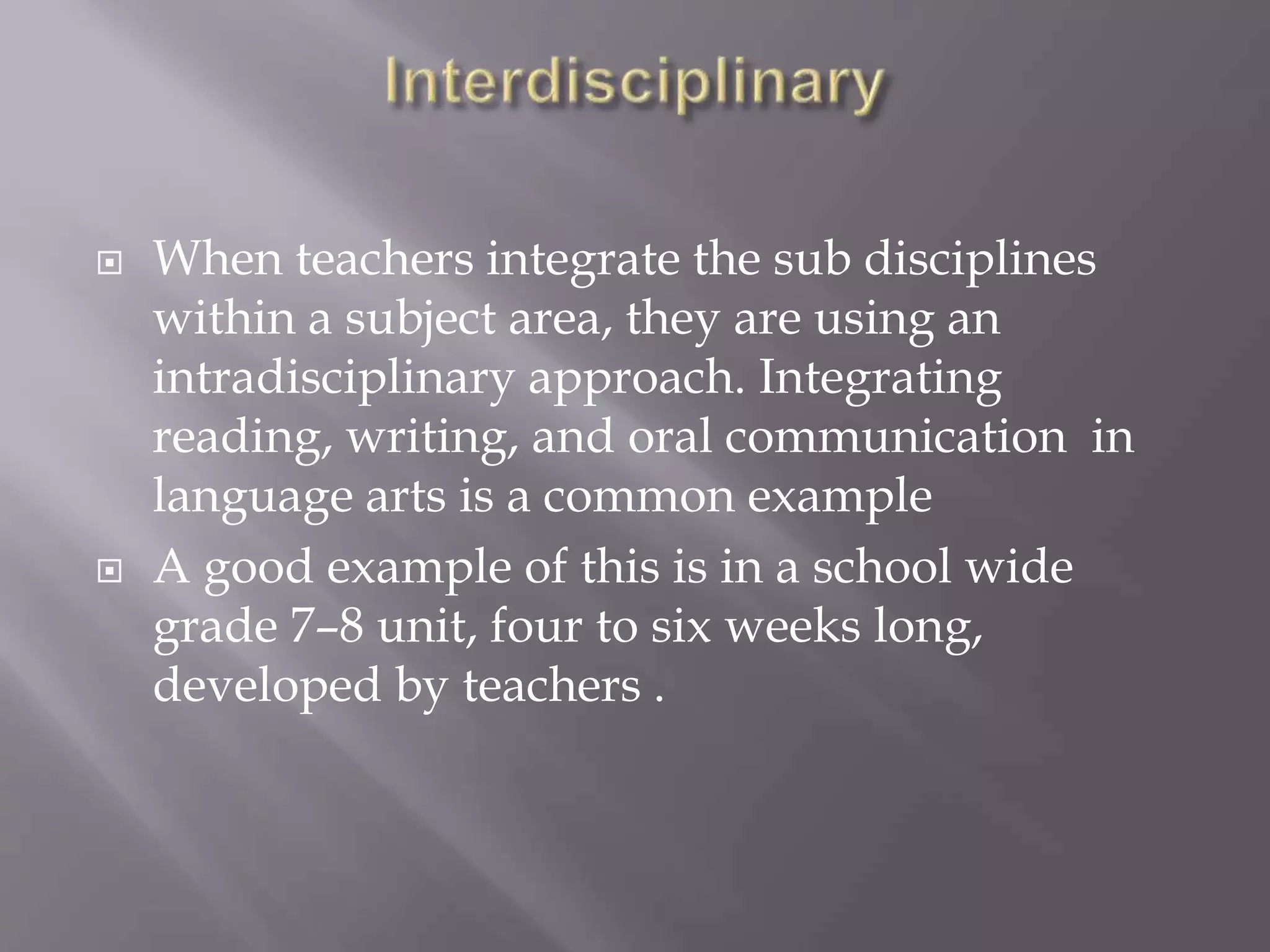 integrated curriculum | PPTX