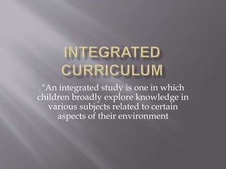integrated curriculum | PPTX