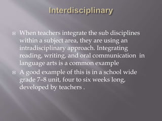 integrated curriculum | PPTX | Educational Assessment | Education