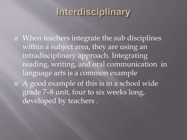 integrated curriculum | PPTX | Educational Assessment | Education