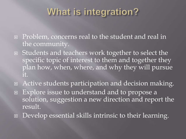 integrated curriculum | PPTX | Educational Assessment | Education