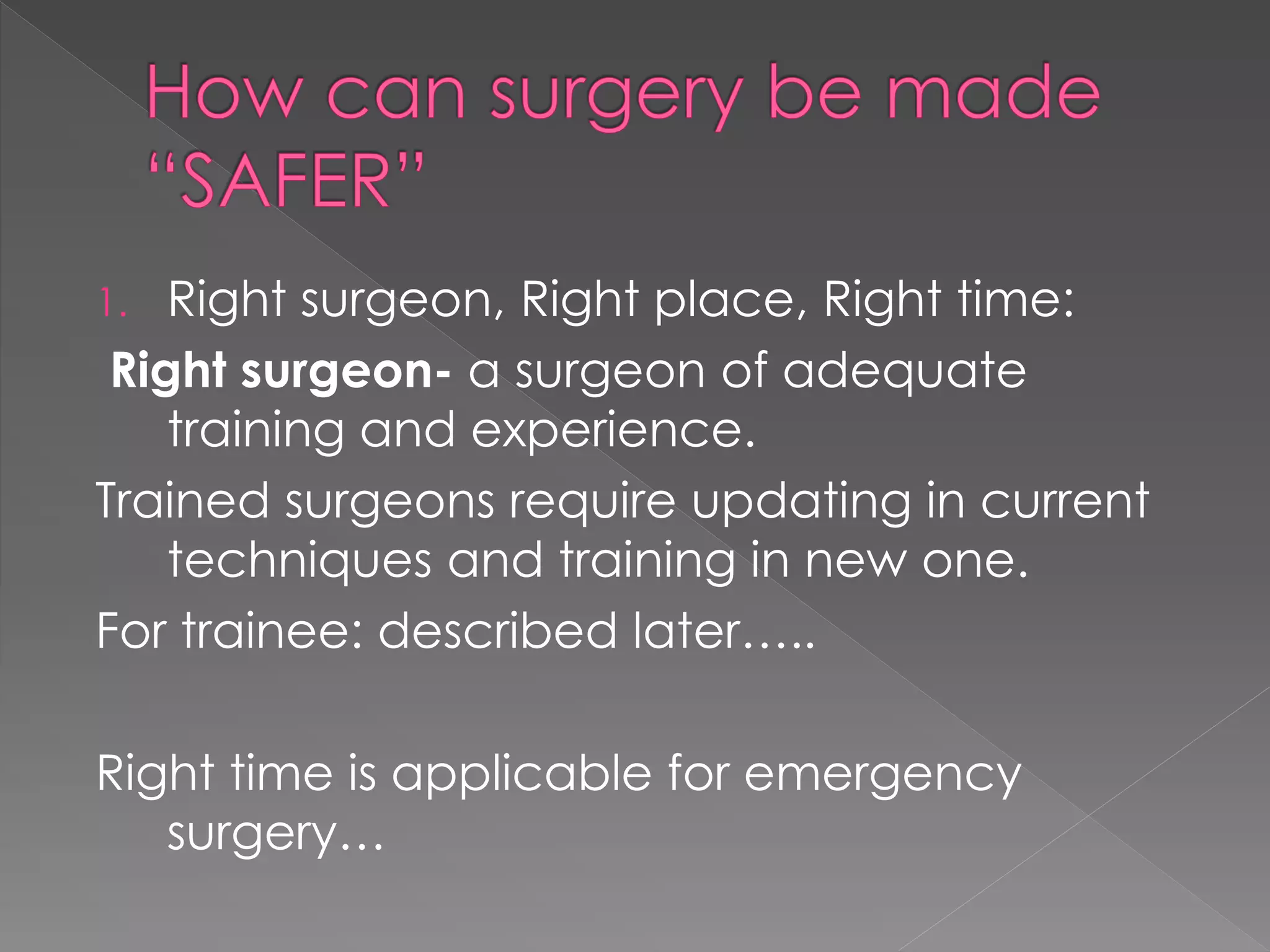 Surgical Safety & Safer surgery | PPTX