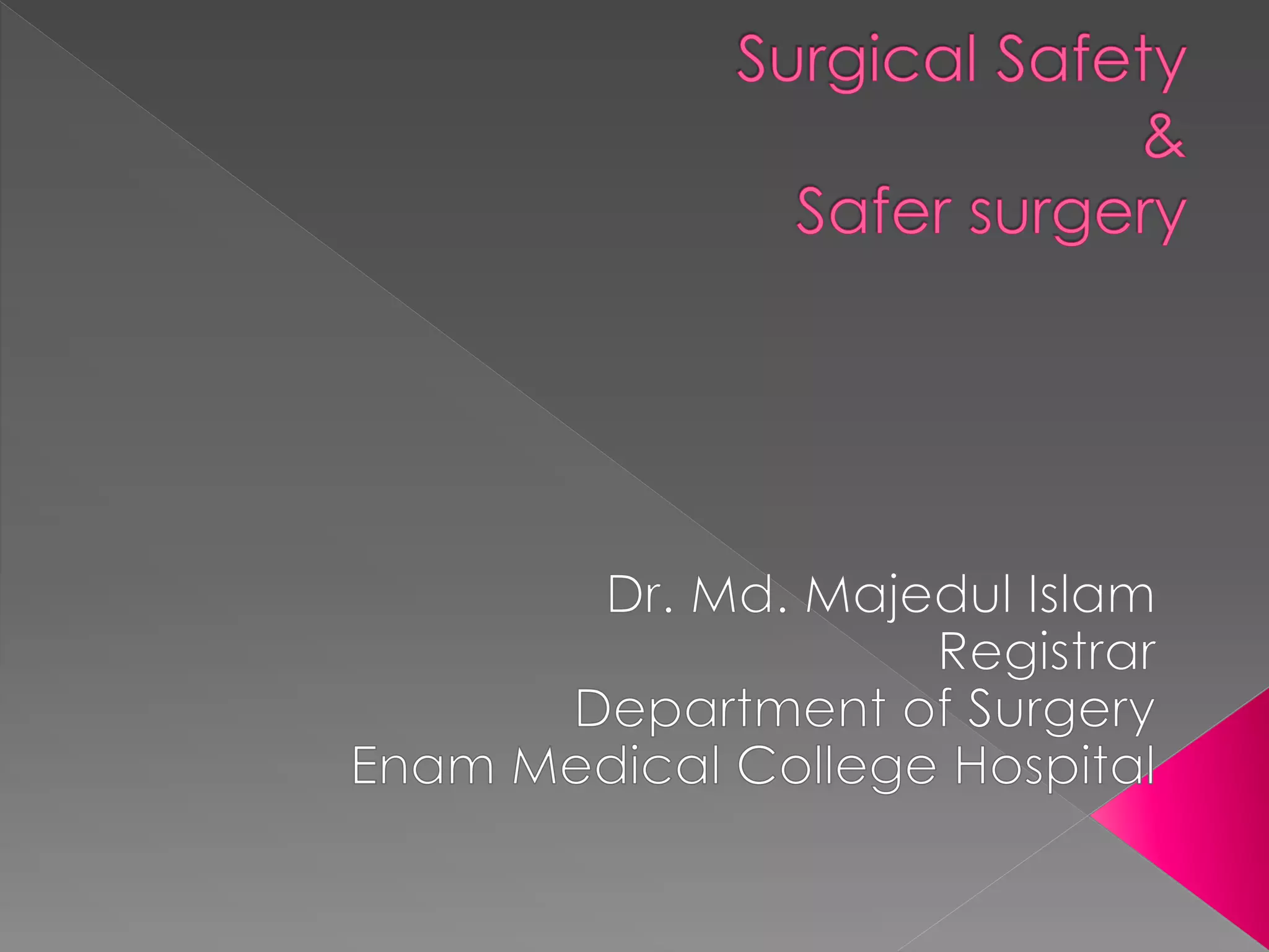 Surgical Safety & Safer surgery | PPT