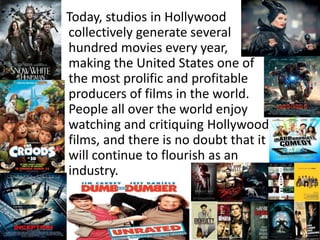 A Research on the Hollywood Film Industry | PPTX