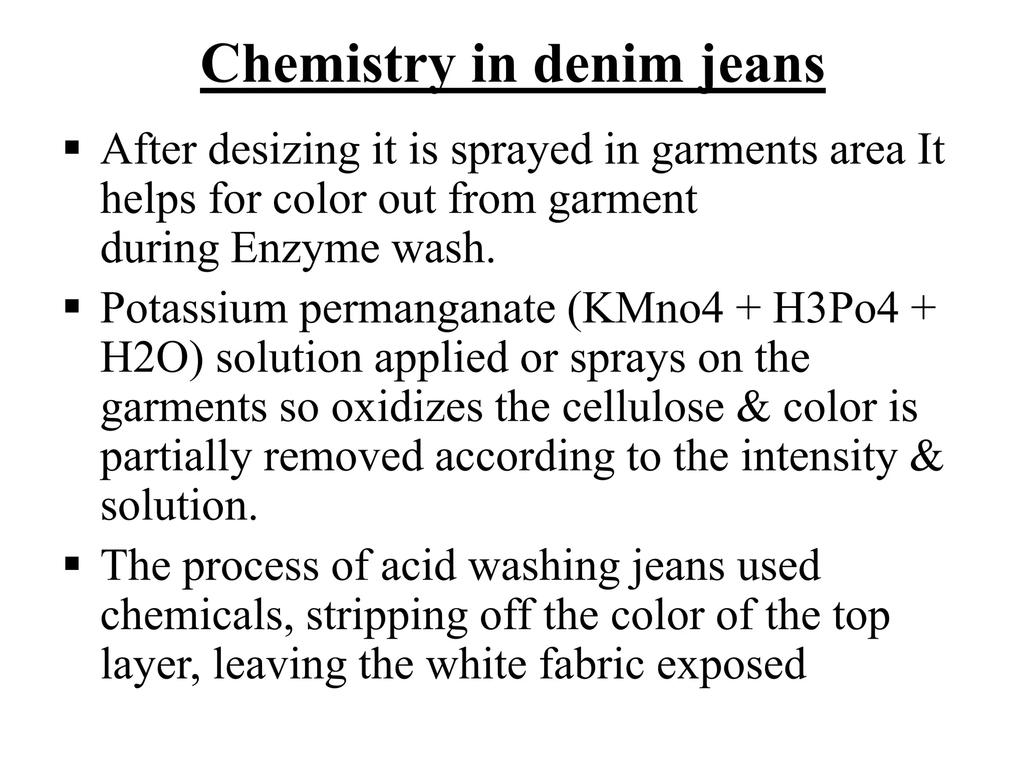 Use 0f Potassium Permanganate on Denim Jeans | PPTX