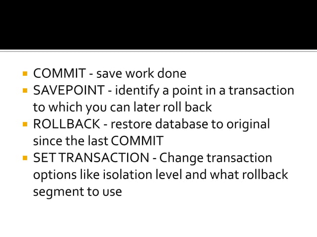 DML, DDL, DCL ,DRL/DQL and TCL Statements in SQL with Examples