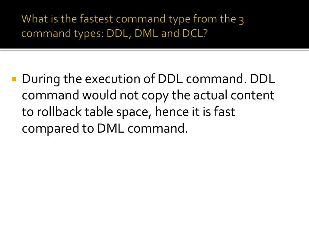 Dml Ddl Dcl Drldql And Tcl Statements In Sql With Examples