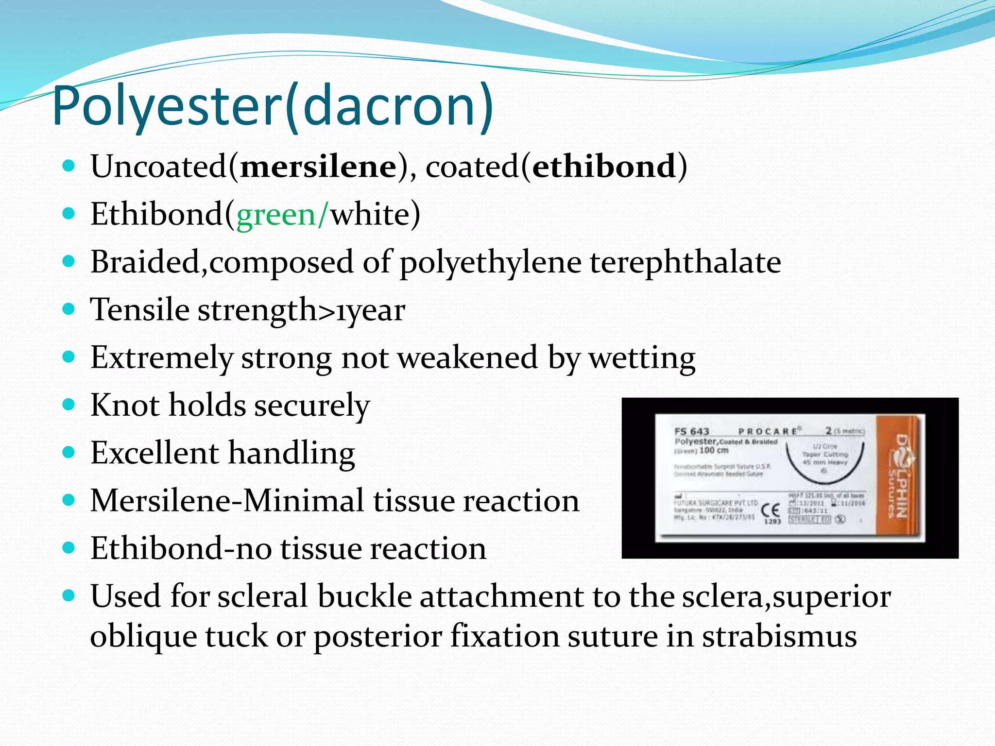 sutures and needles in ophthalmology | PPTX