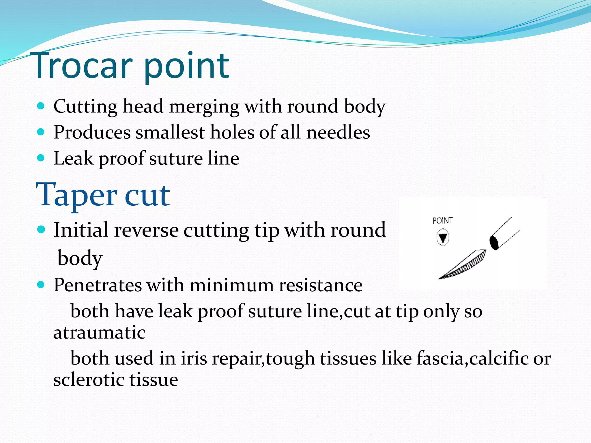 sutures and needles in ophthalmology | PPTX