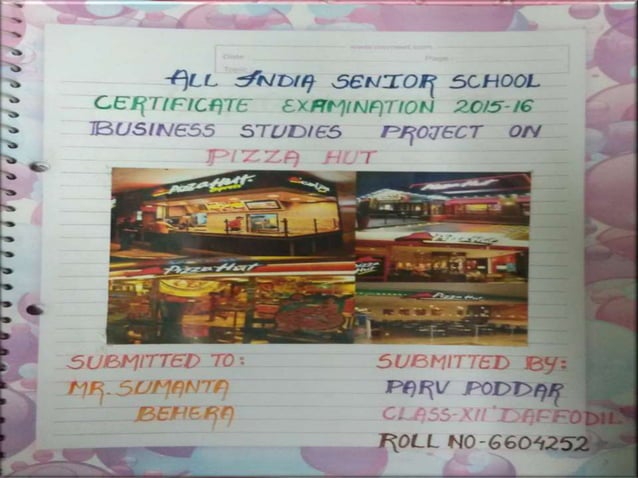 Business Studies Project On Pizza Hut By Parv Poddar | PPT