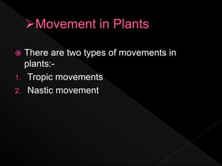 Movement in plants and animals | PPT