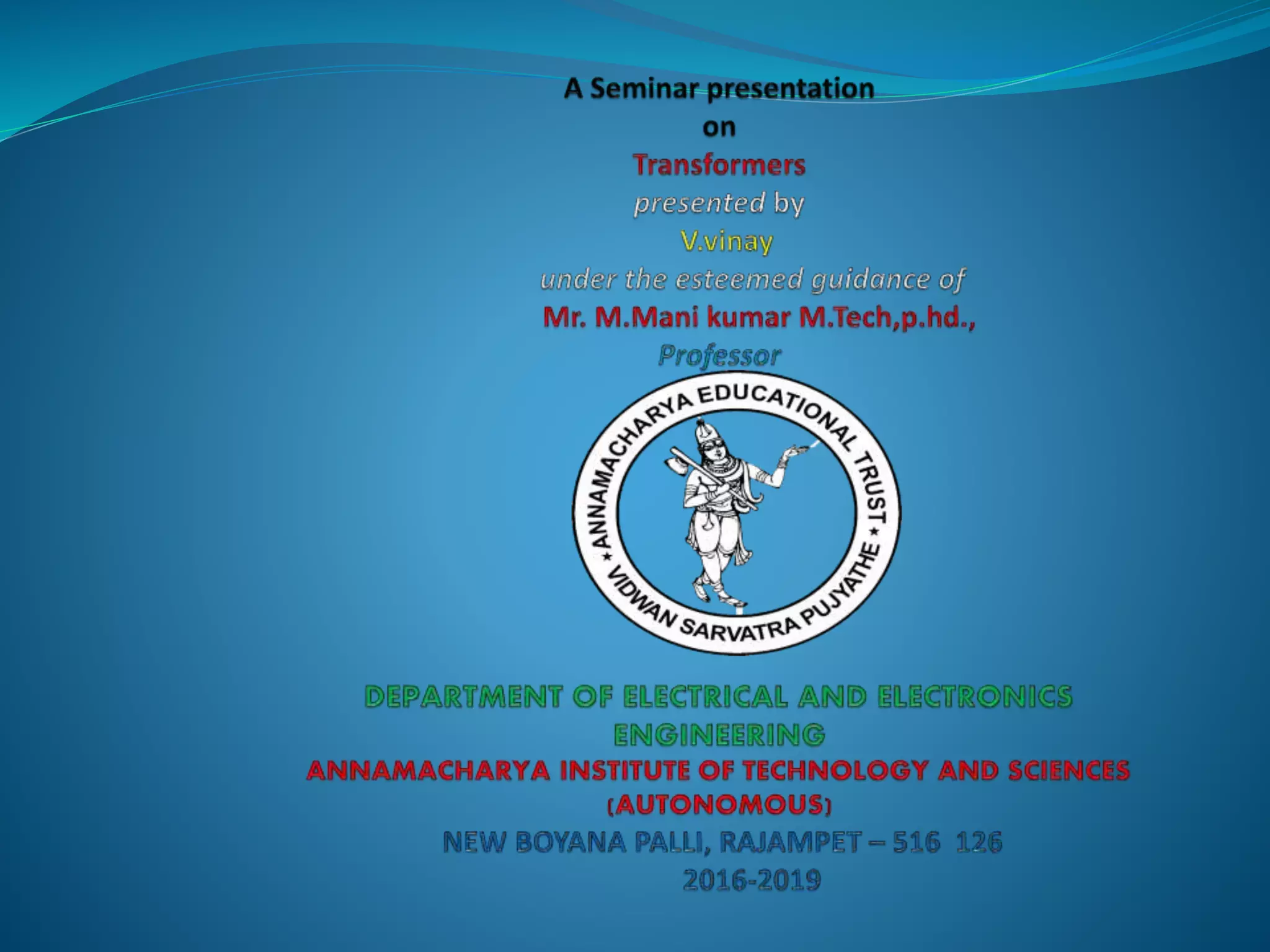 Transformers seminar | PPTX