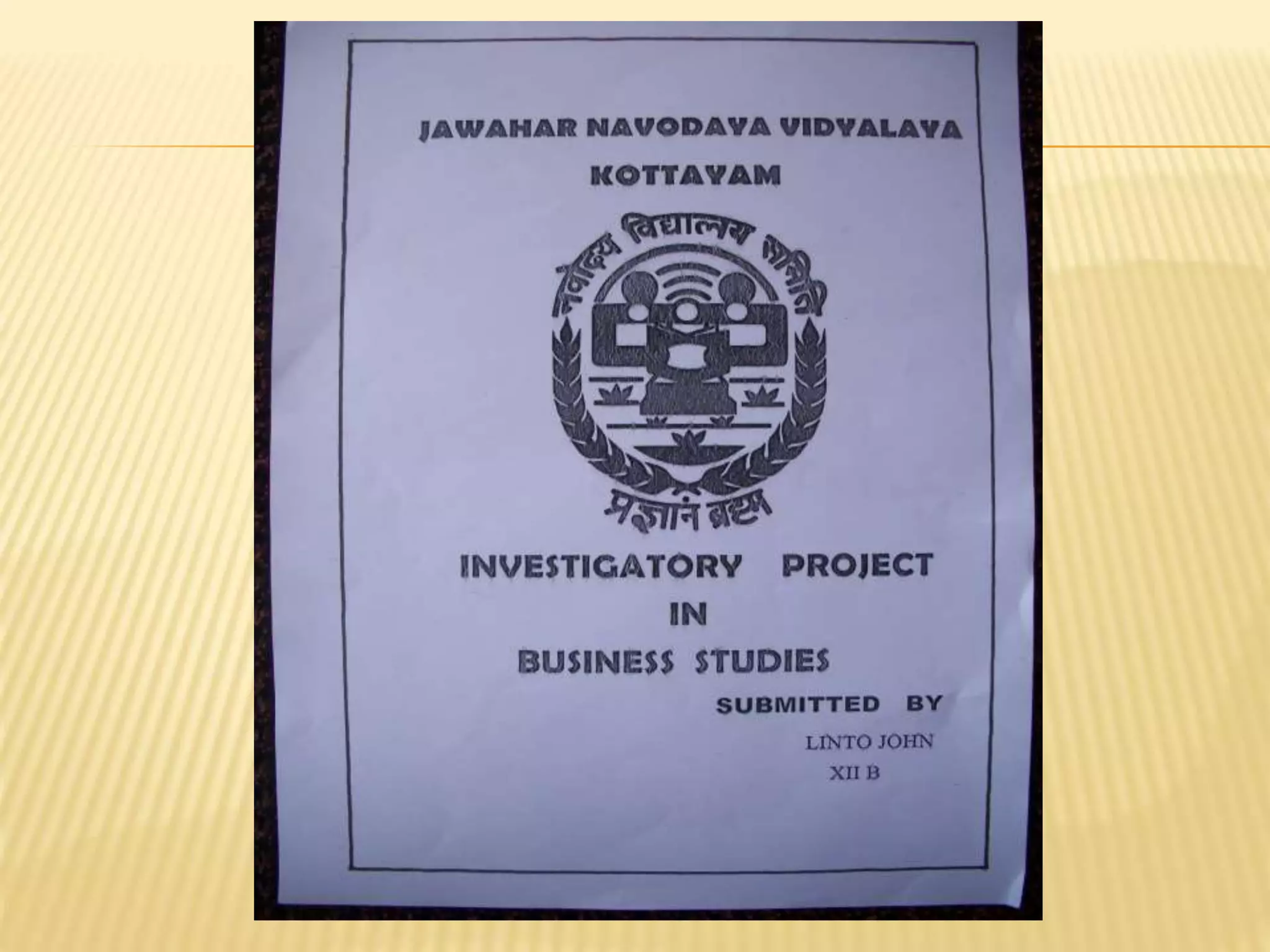 Class 12 cbse BUSINESS STUDIES project | PPTX