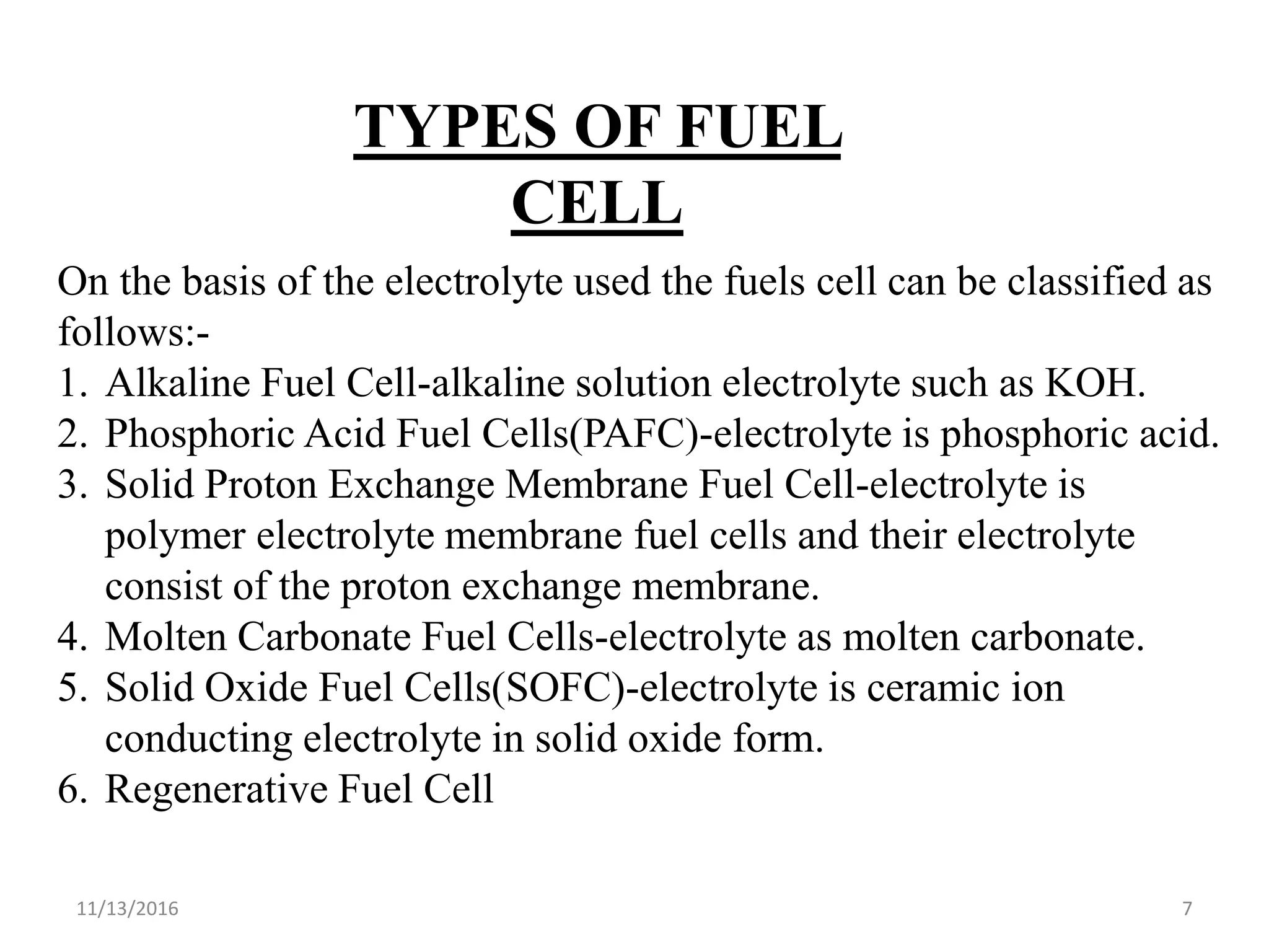 Fuel cells - types, working, construction, fabrication and application ...