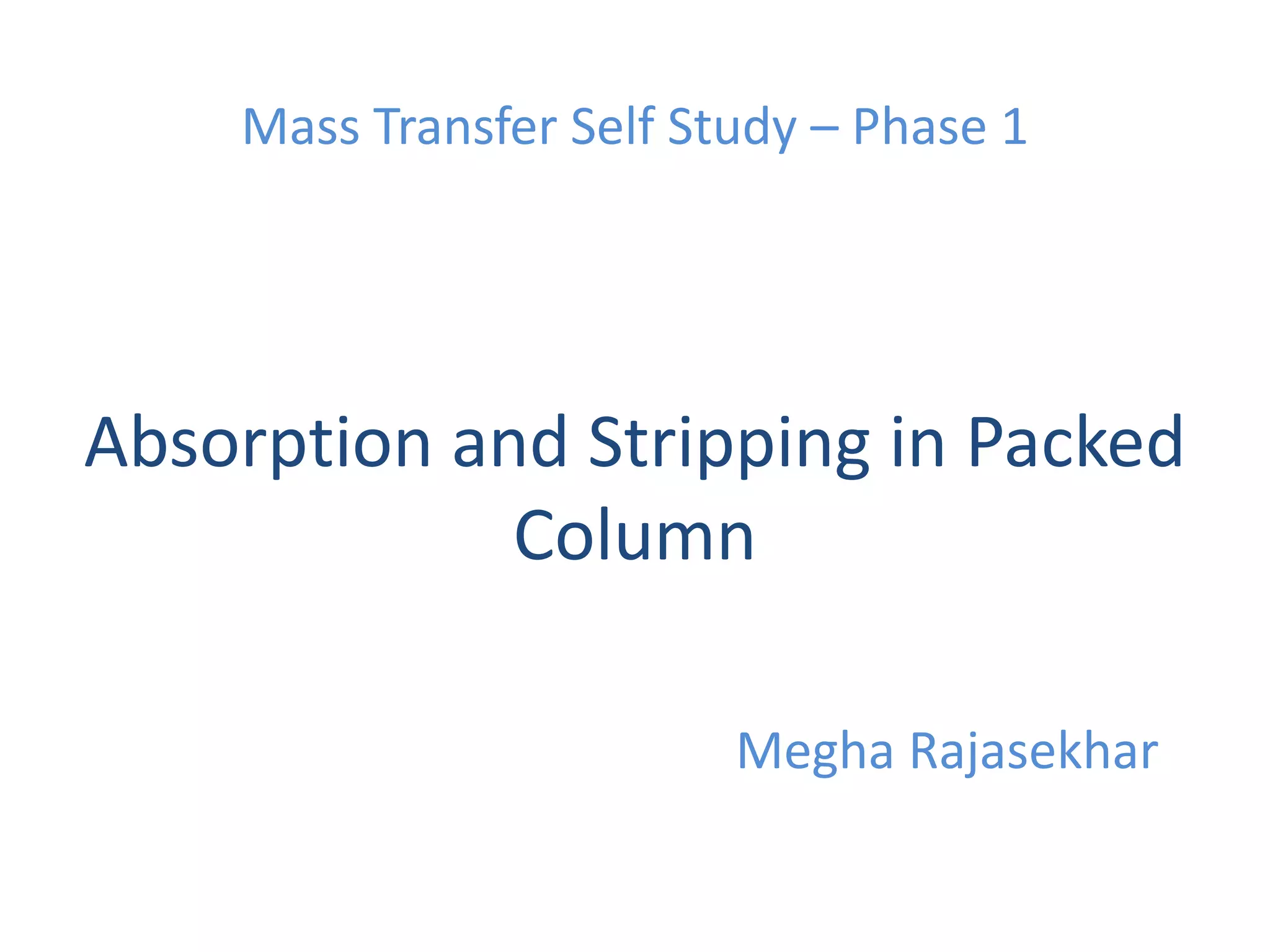 Absorption and Stripping - mass transfer | PPTX