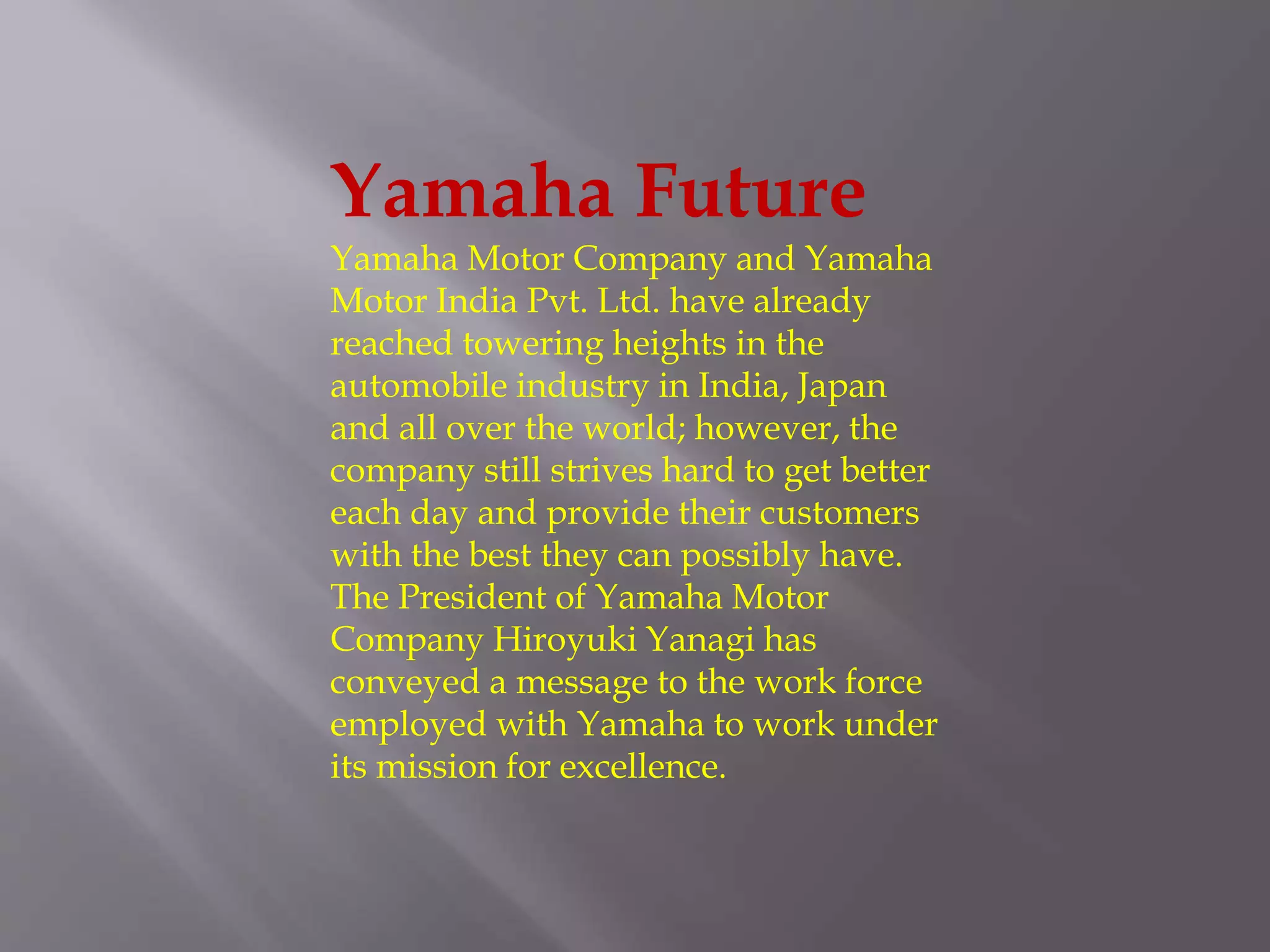 YES YAMAHA LIFE | PPT