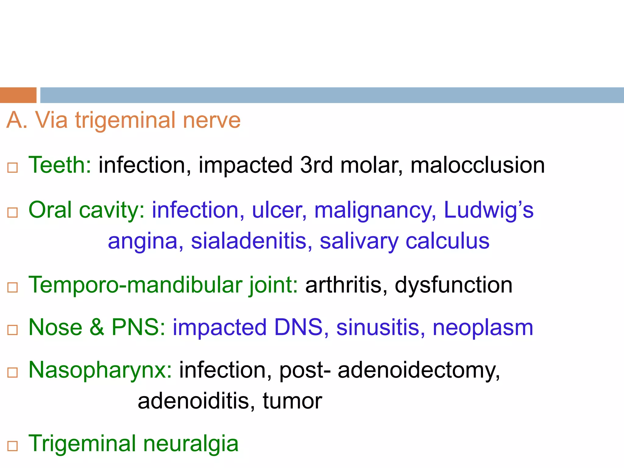 otalgia causes and management | PPTX