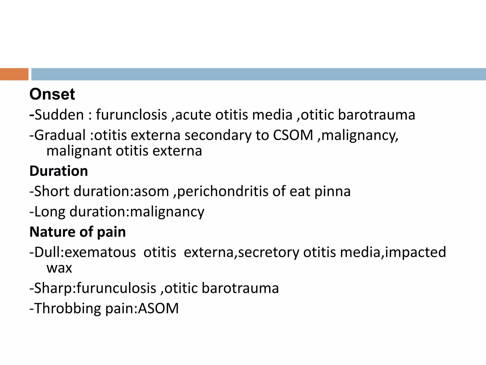otalgia causes and management | PPTX