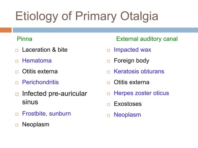 otalgia causes and management | PPTX | Ear, Nose and Throat Conditions ...