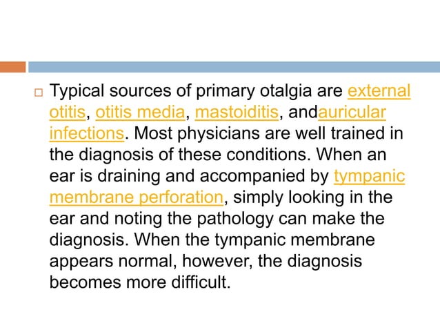 otalgia causes and management | PPTX | Ear, Nose and Throat Conditions ...