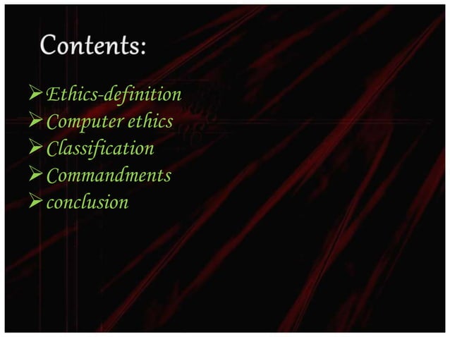 computer ethics | PPTX | Technology & Computing