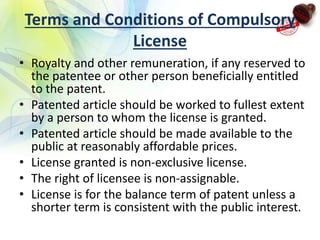 Compulsory licensing (patents) | PPTX