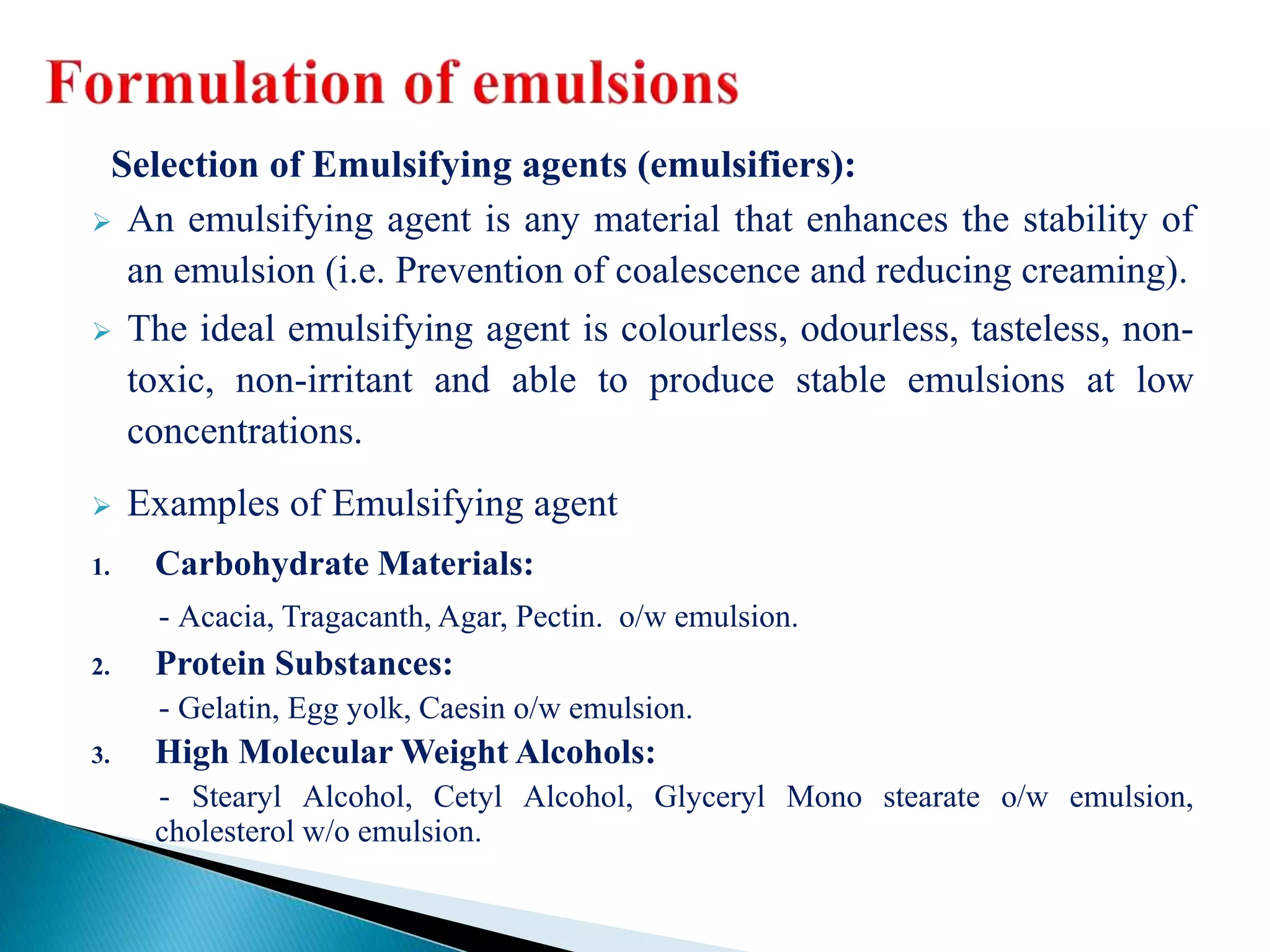 Formulation of Emulsion | PPTX