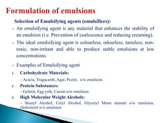 Formulation of Emulsion | PPTX