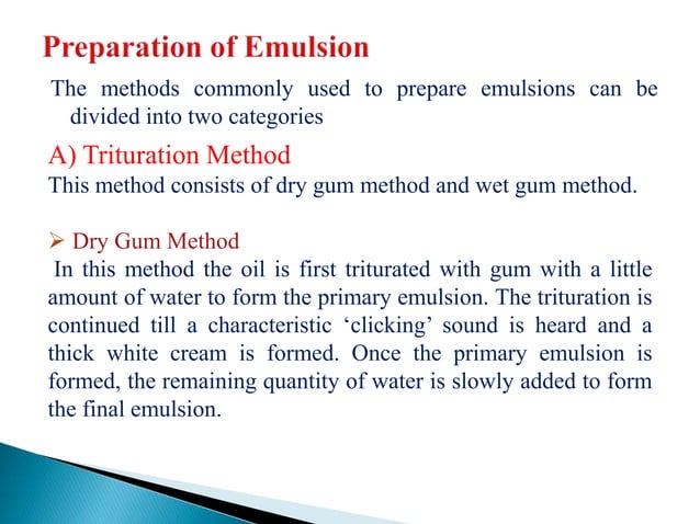 Formulation of Emulsion | PPT
