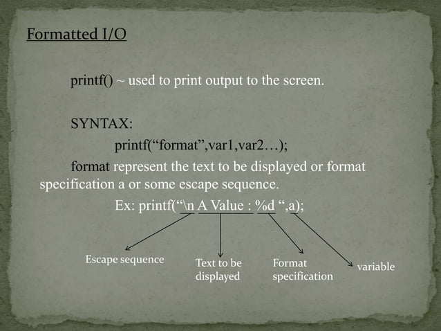 Managing I/O & String function in C | PPT
