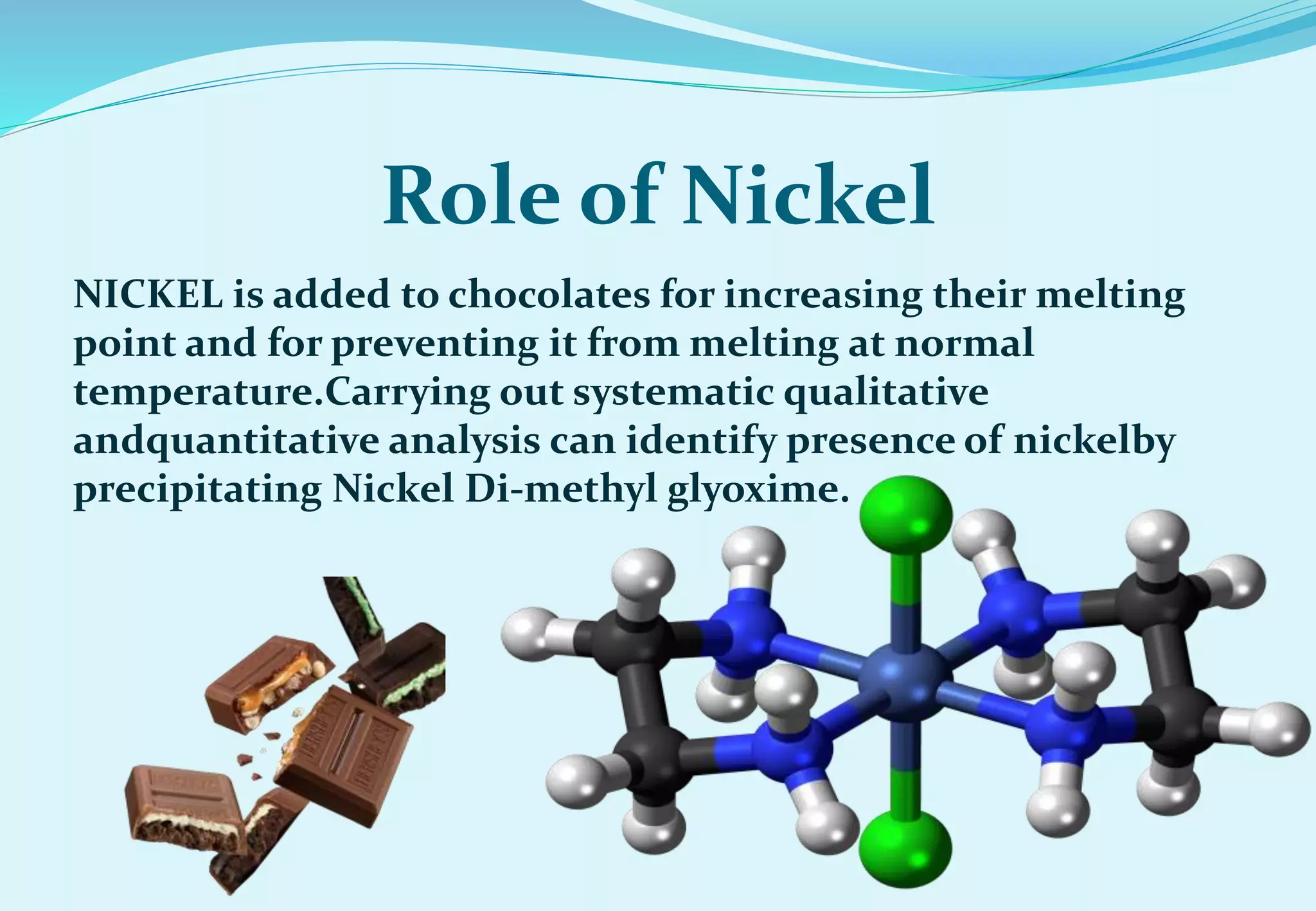 AMOUNT OF NICKELCONTENTPRESENT IN VARIOUS BRANDS OF CHOCOLATES | PPTX