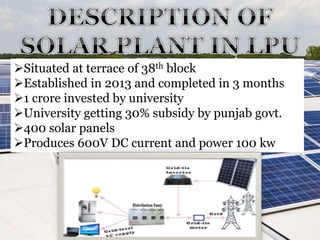 solar power plant in lpu | PPTX