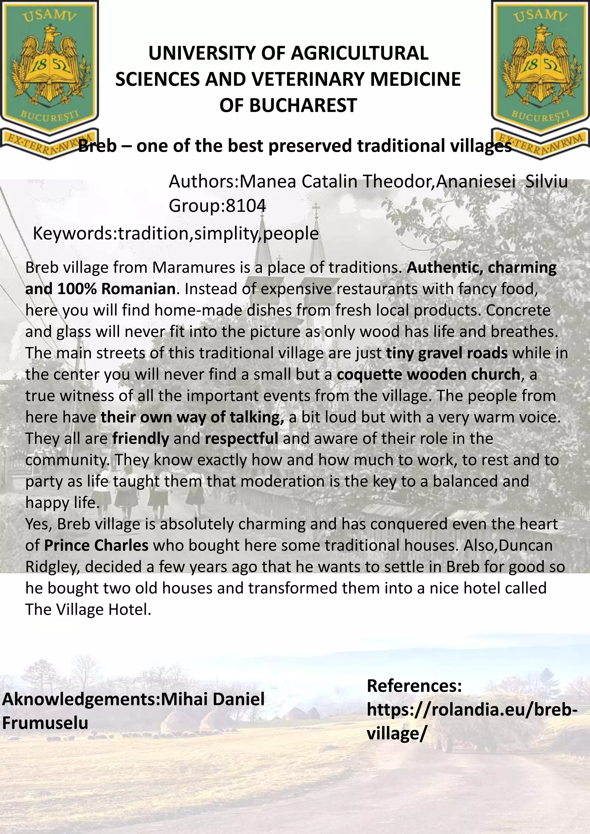 Breb – one of the best preserved traditional villages from Maramures | PPTX